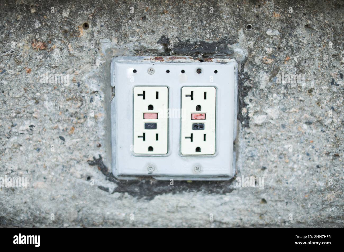 electrical plug with outlet at home modern connection Stock Photo - Alamy