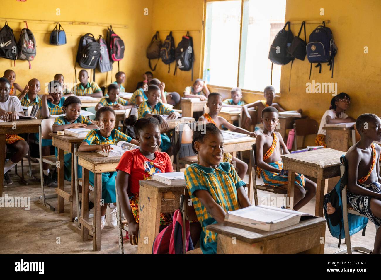 Kokrobite, Ghana. 21st Feb, 2023. Students sitting in a Sunbeam ...