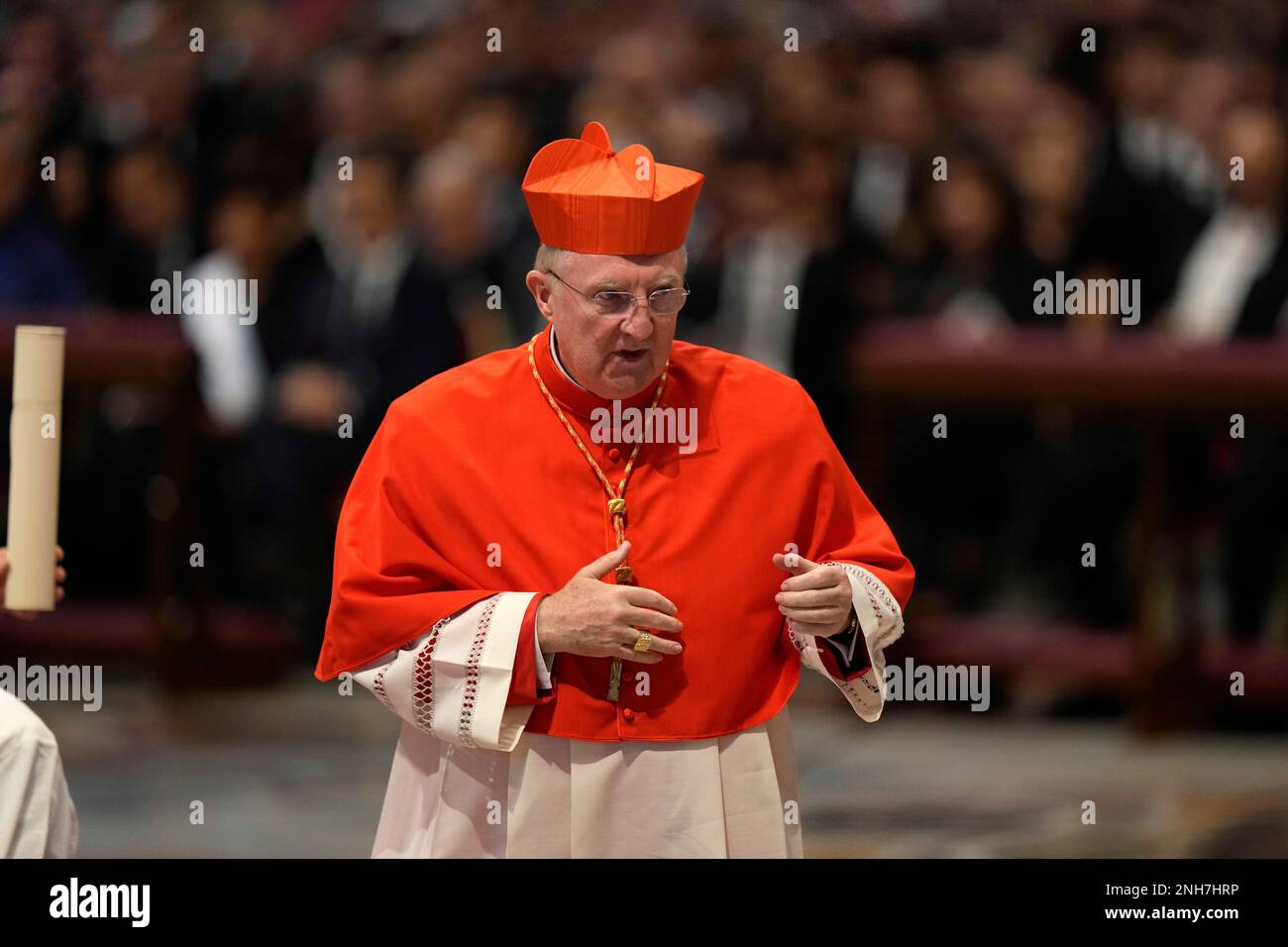 FILE - Cardinal Arthur Roche walks after receiving the red three ...
