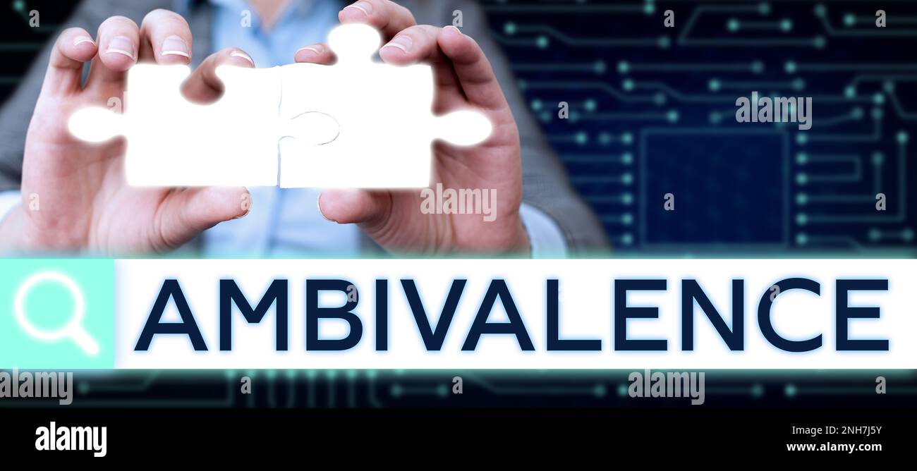 Text showing inspiration Ambivalence. Word Written on attitudes or ...