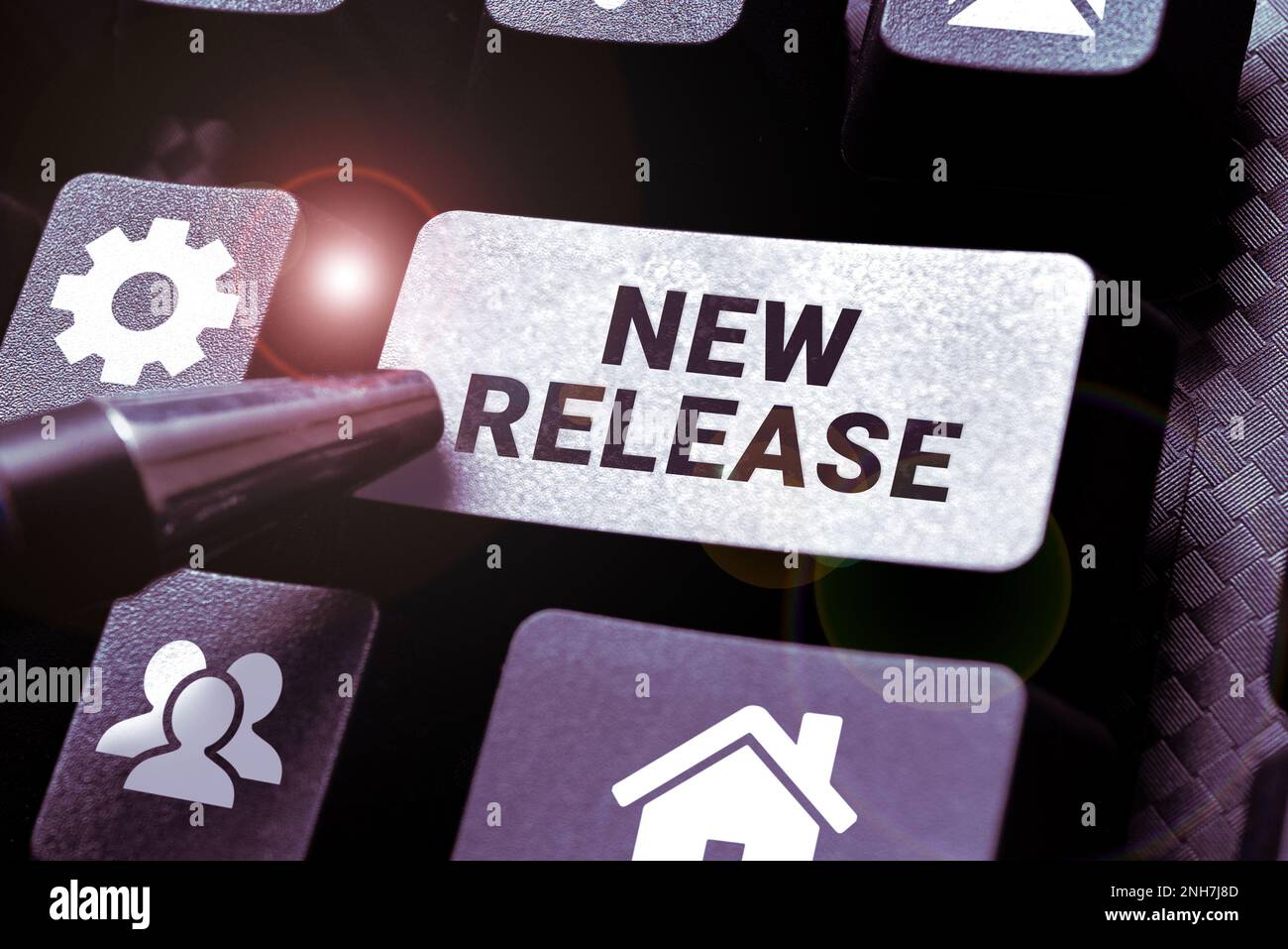 Hand writing sign New Release. Business concept announcing something ...