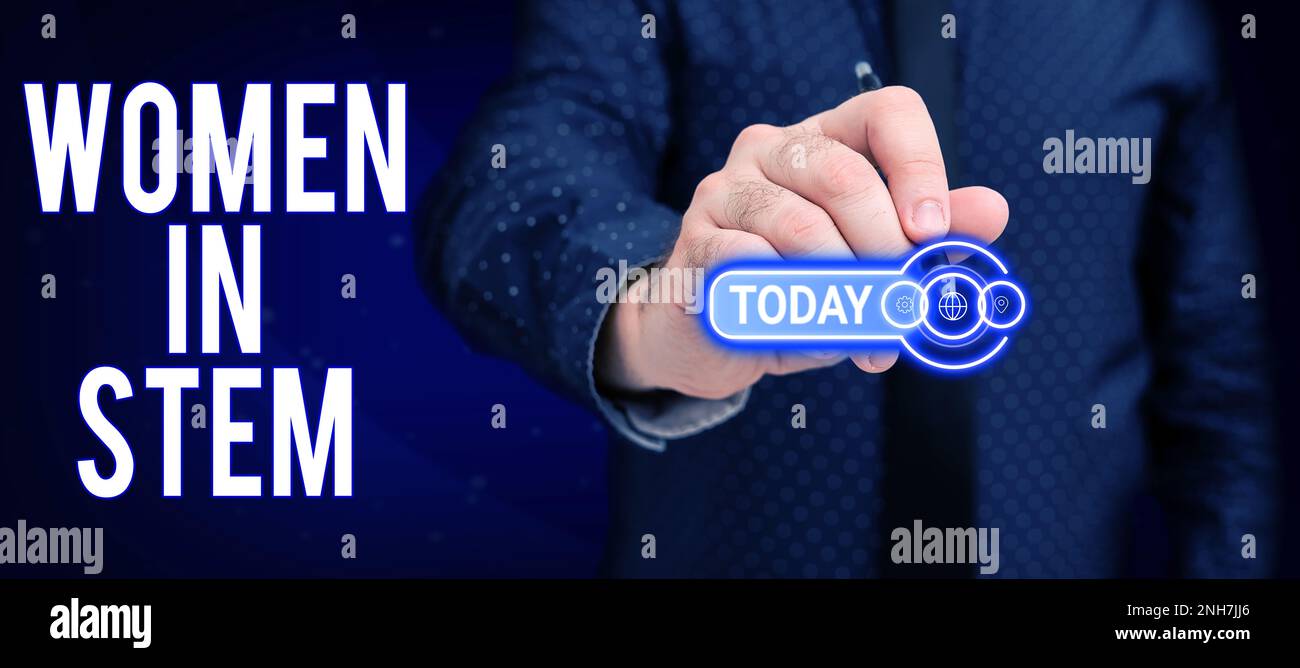 Inspiration showing sign Women In Stem. Word Written on Science ...