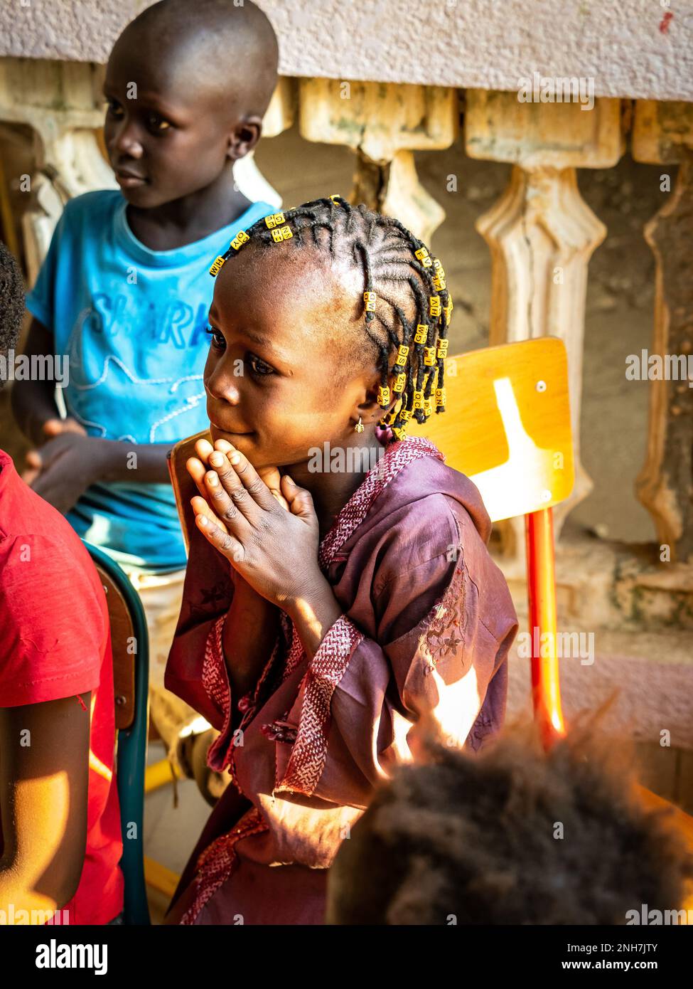 MBOUR, SENEGAL - JANUARY Circa, 2021. Portrait of unidentified young ...