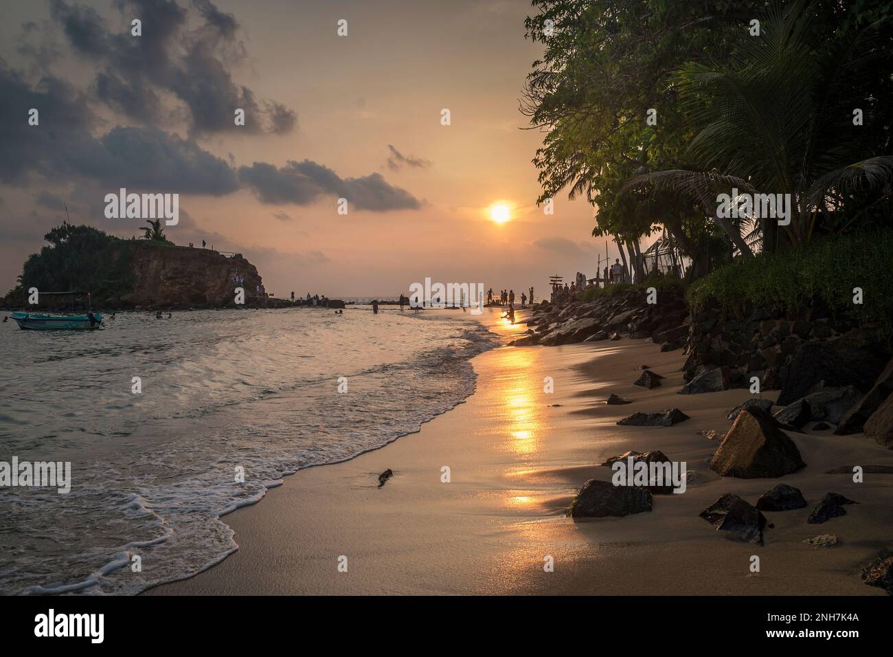 Mirissa Beach at sunset, Matara District, Southern Province, Sri Lanka ...