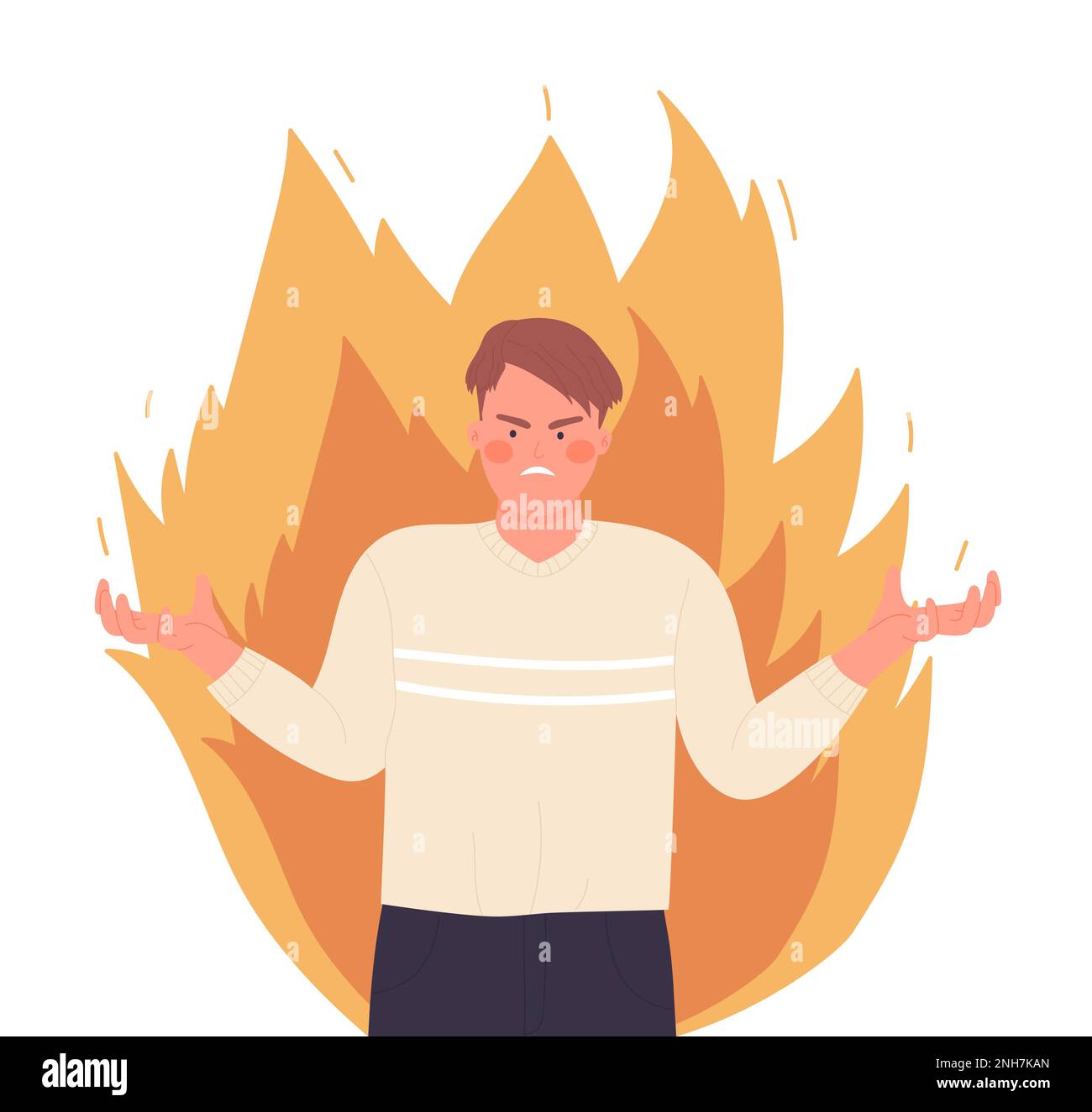 People aggressive behavior. Mental disorder, nervous and high anxiety vector illustration Stock ...