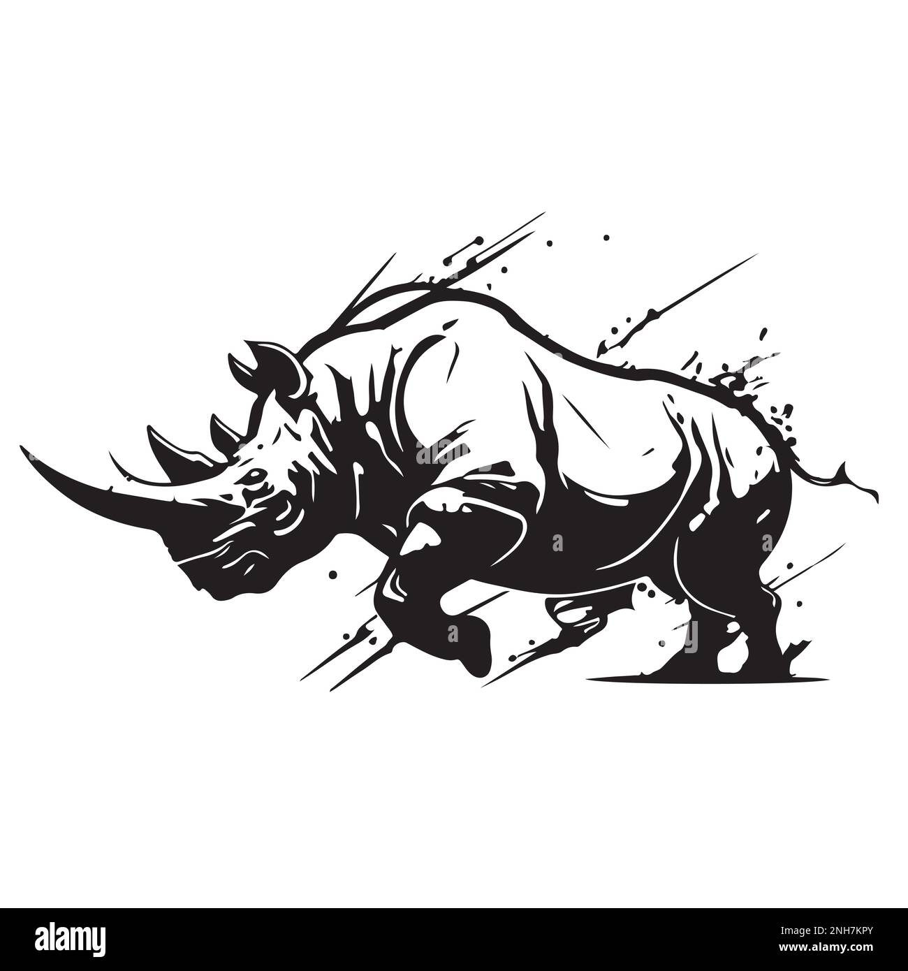 Black rhino profile Cut Out Stock Images & Pictures - Alamy