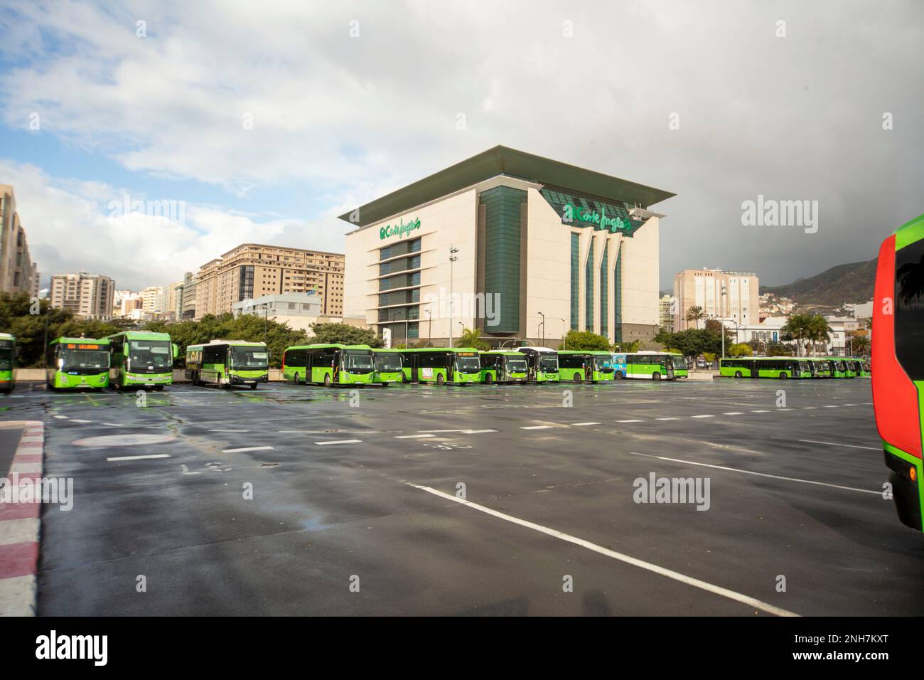 Expansive view of the Titsa bus (guaguas) station of Santa Cruz de ...