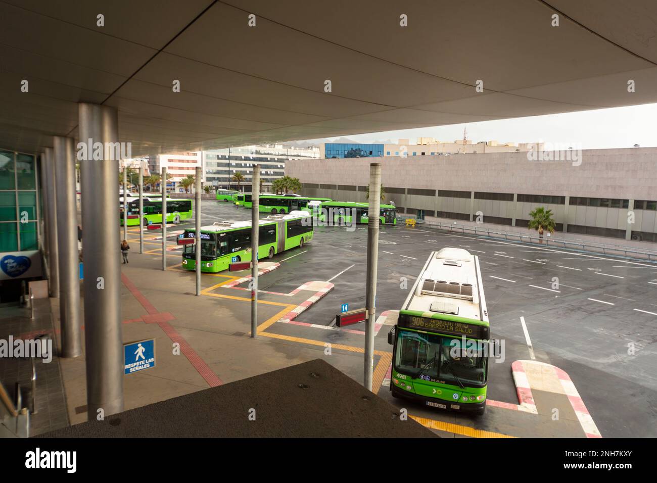 Expansive view of the Titsa bus (guaguas) station of Santa Cruz de ...