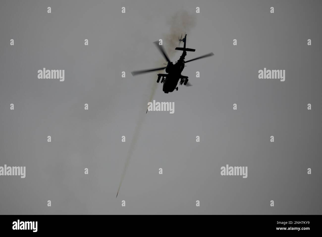 AH-64E Apache Helicopter pilots assigned to 5-17 Air Cavalry Squadron ...