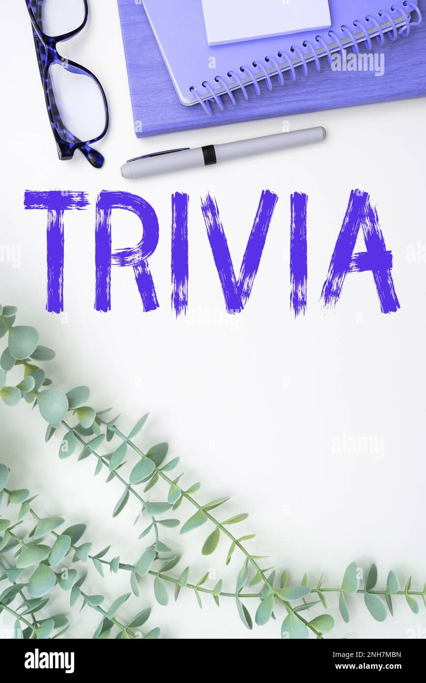 Handwriting text Trivia. Concept meaning details considerations pieces ...