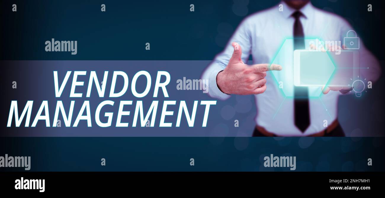 Conceptual display Vendor Management. Word Written on activities ...