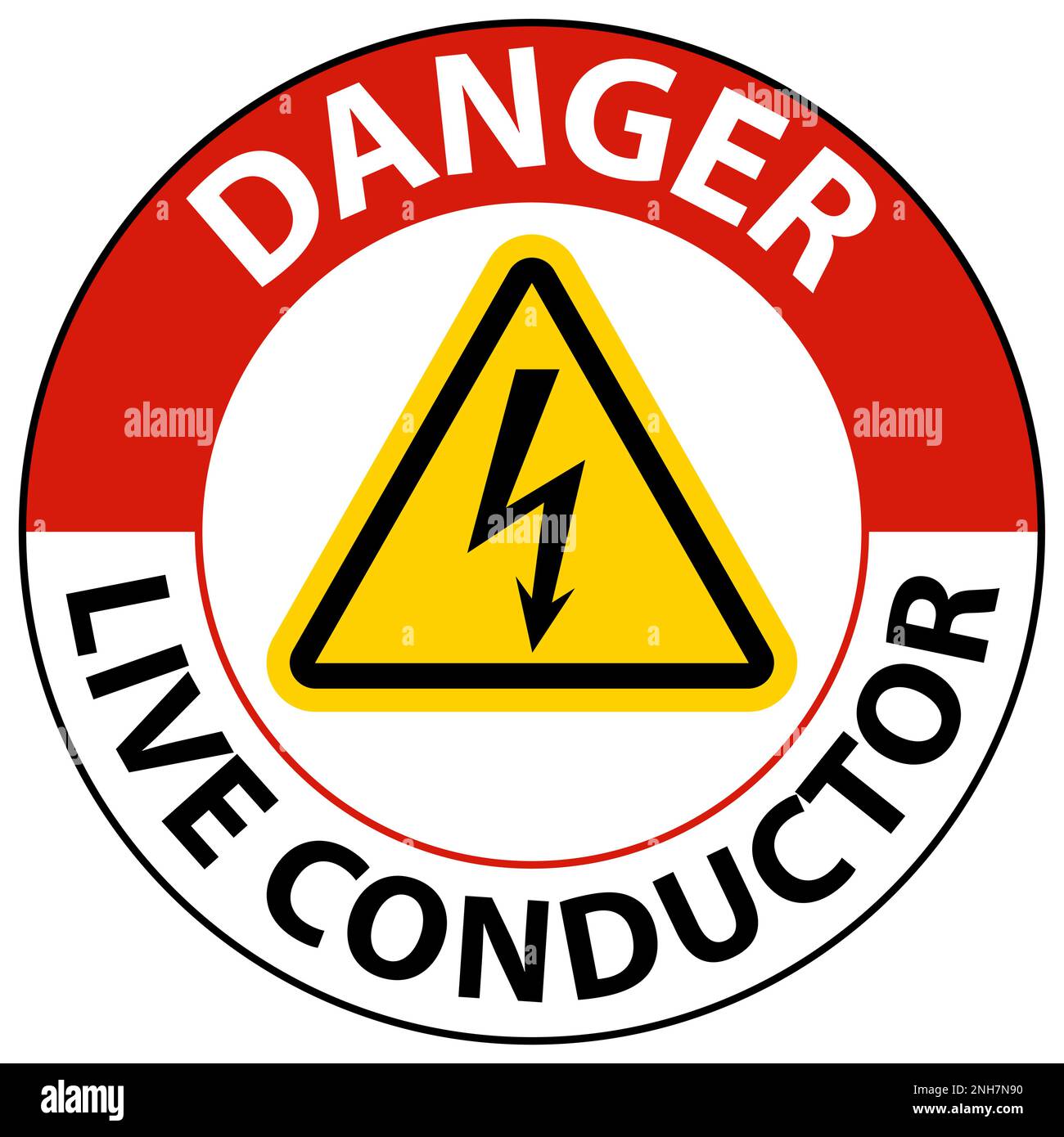 Danger Live Conductor Sign On White Background Stock Vector Image & Art ...