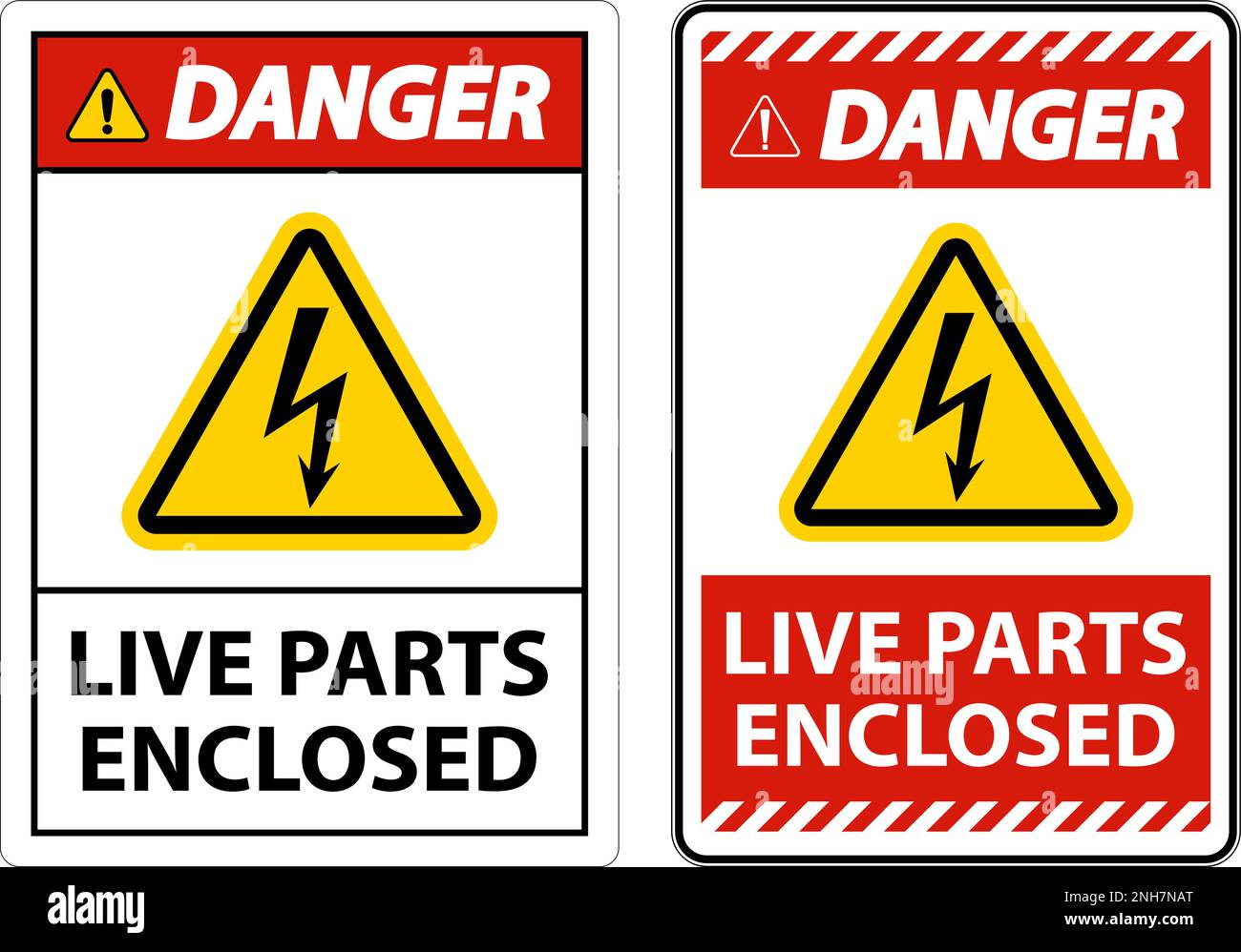 Danger Live Parts Enclosed Sign On White Background Stock Vector Image ...