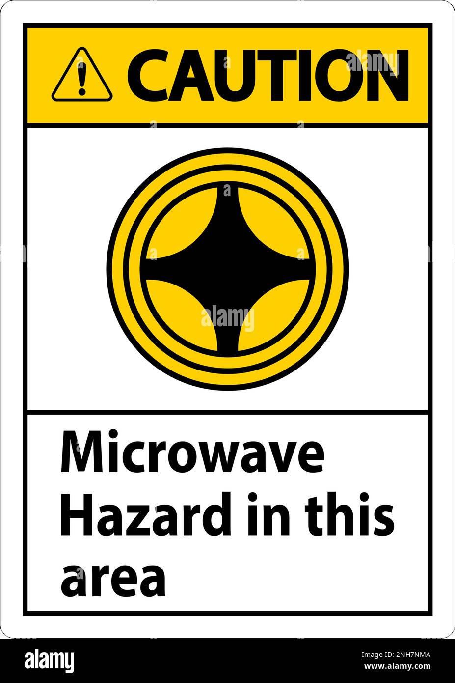 Caution Sign Microwave Hazard In This Area with Symbol Stock Vector ...