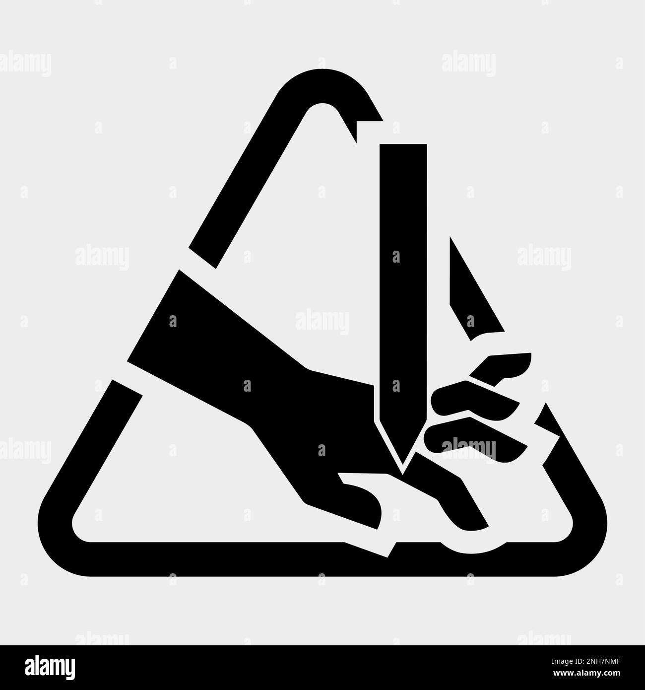 Cutting of Fingers Straight Blade Symbol Sign Isolate on White ...