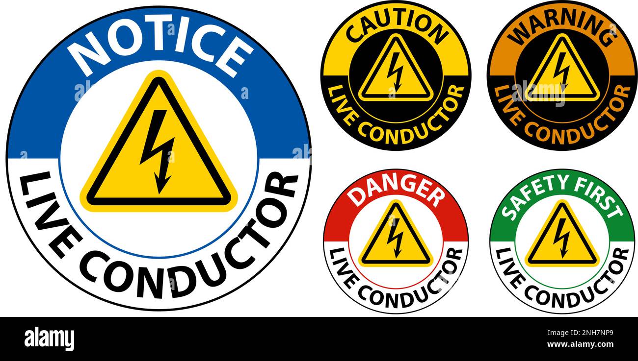 Danger Live Conductor Sign On White Background Stock Vector Image & Art ...
