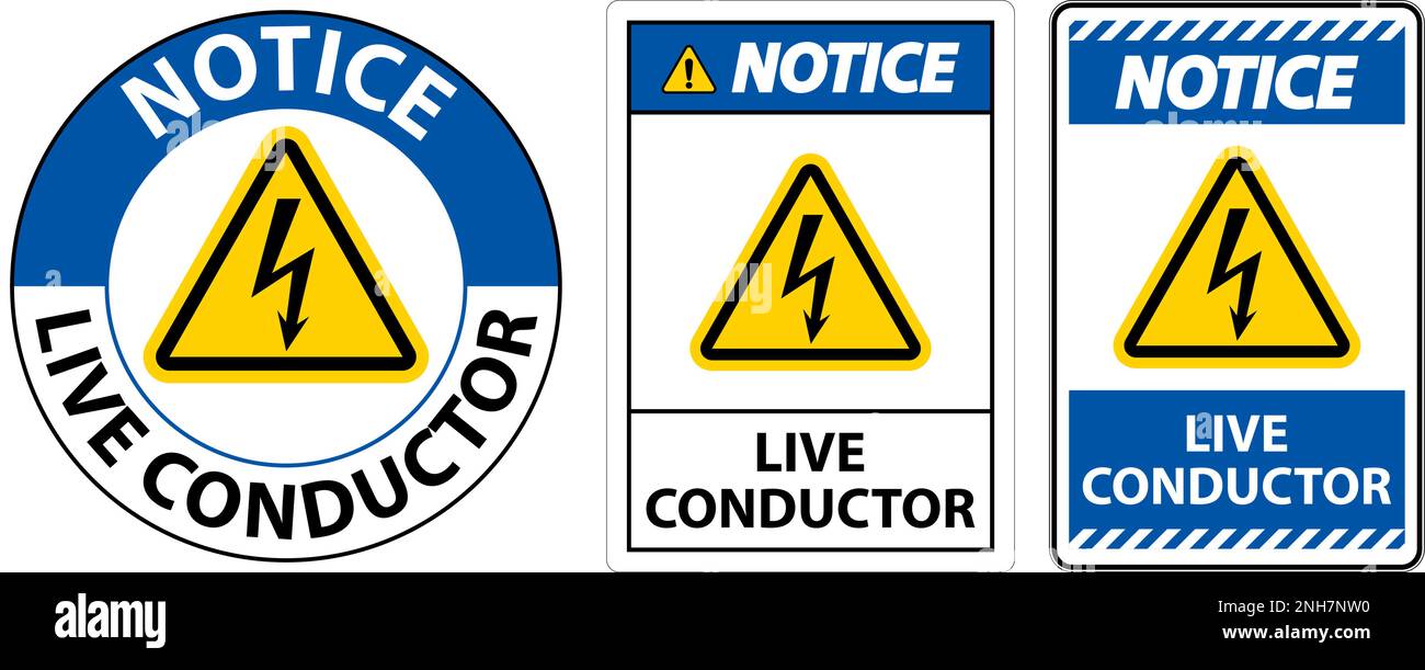 Notice Live Conductor Sign On White Background Stock Vector Image & Art ...