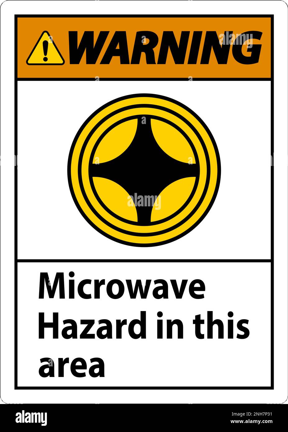 Warning Sign Microwave Hazard In This Area with Symbol Stock Vector ...