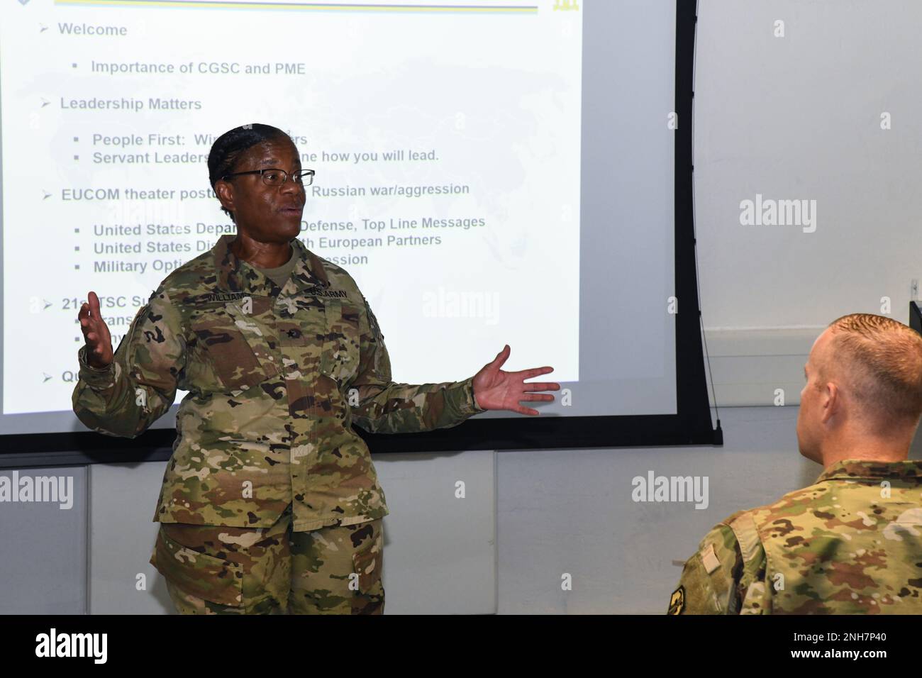 U.S. Army Brig. Gen. Wanda Williams, Commanding General of the 7th ...