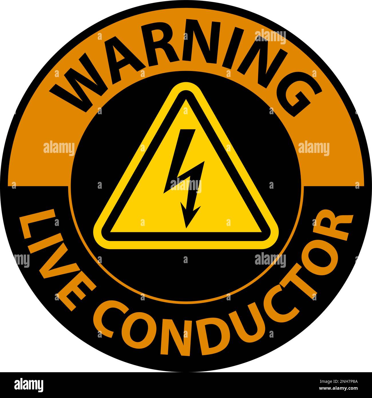 Warning Live Conductor Sign On White Background Stock Vector Image ...