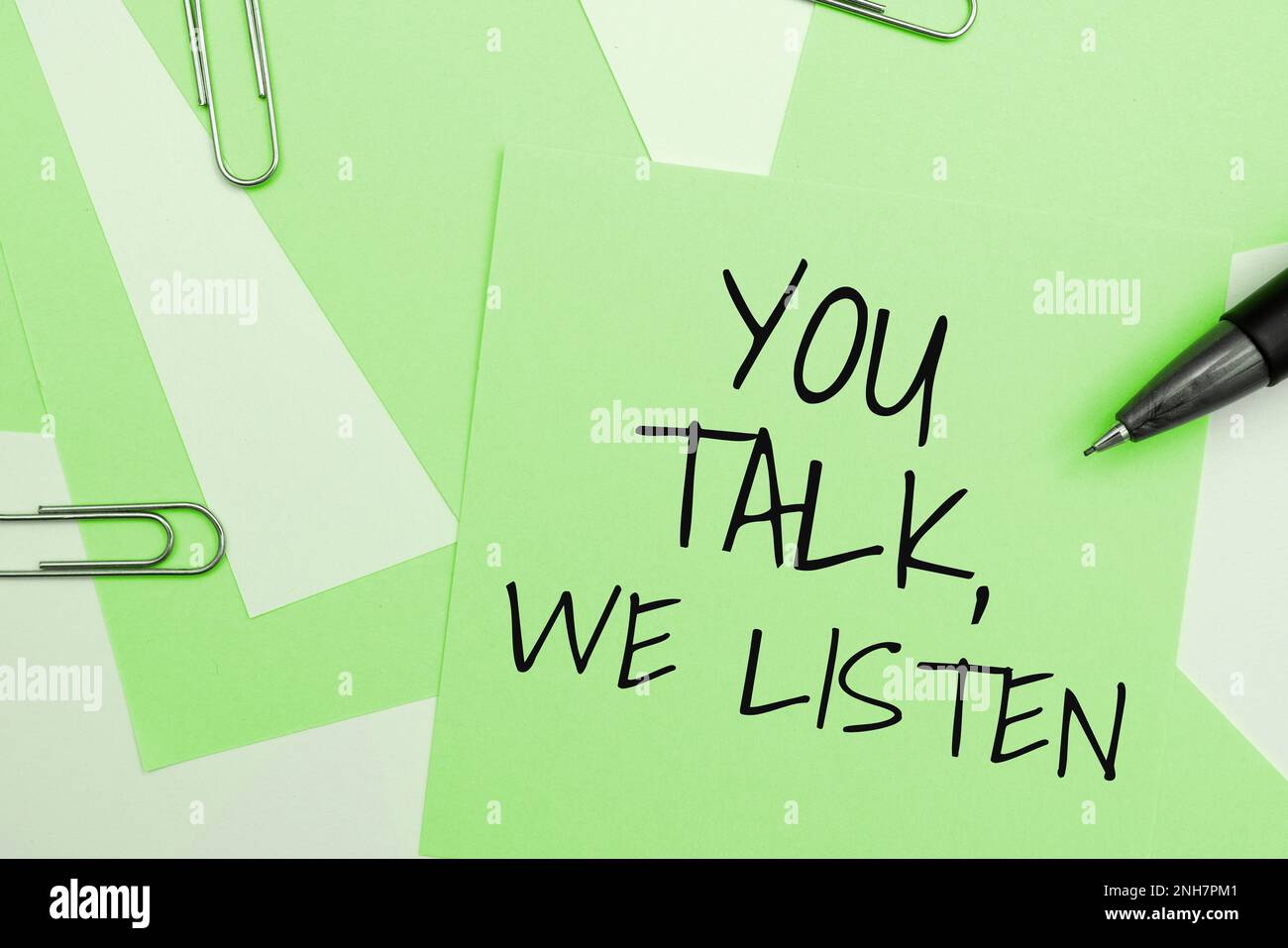 Inspiration showing sign You Talk, We Listen. Conceptual photo Two Way ...