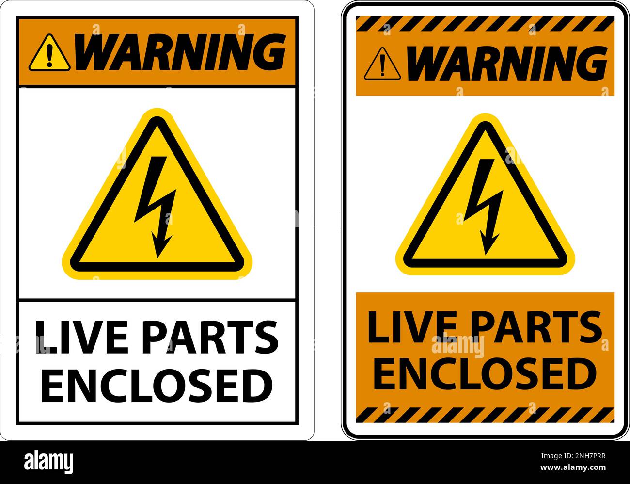 Warning Live Parts Enclosed Sign On White Background Stock Vector Image ...