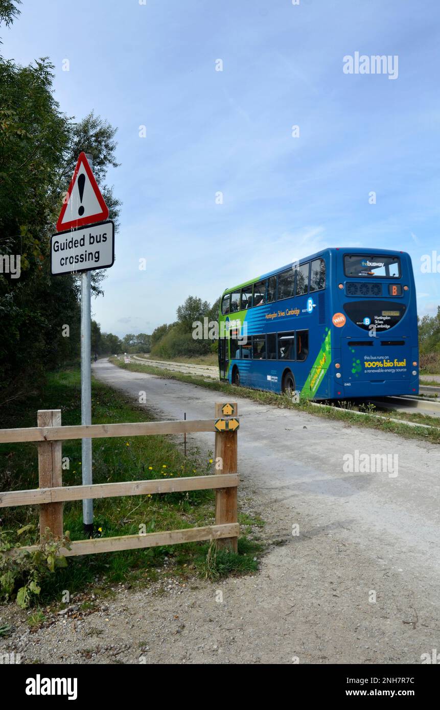 guided bus from huntingdon to st ives and cambridge Stock Photo - Alamy