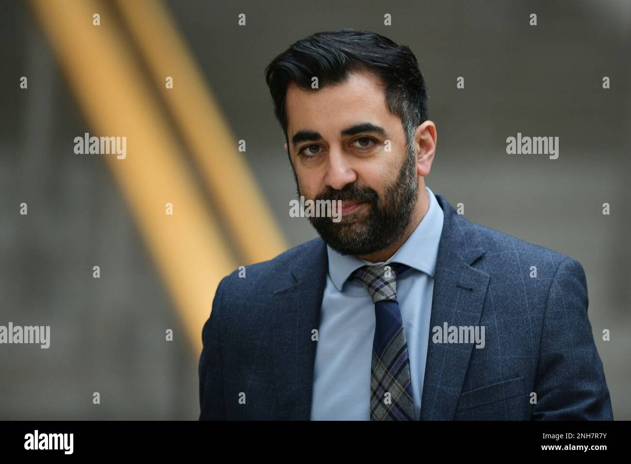 Edinburgh Scotland, UK 21 February 2023. SNP Leader candidate Humza ...