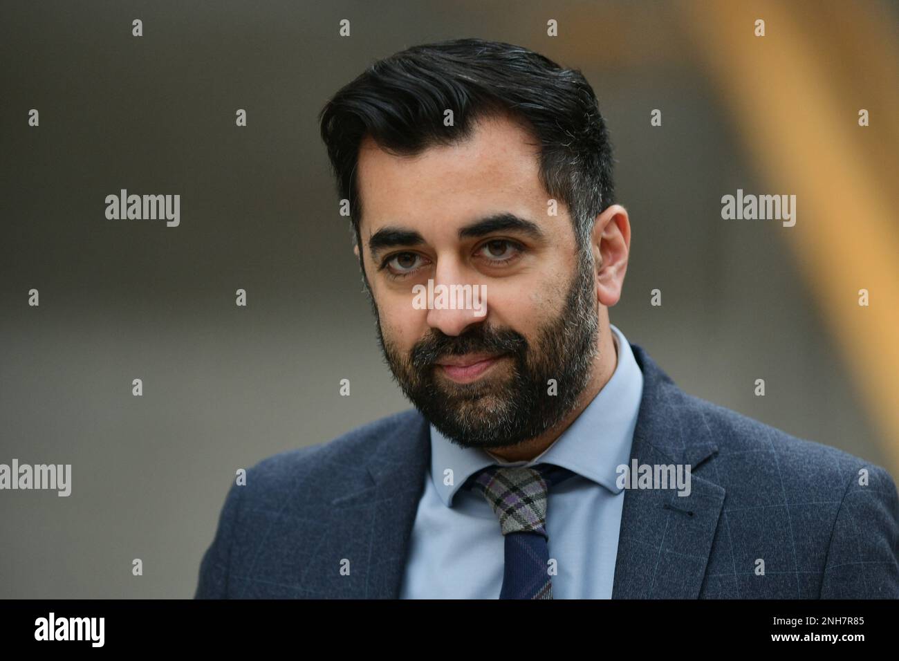 Edinburgh Scotland, UK 21 February 2023. SNP Leader candidate Humza ...