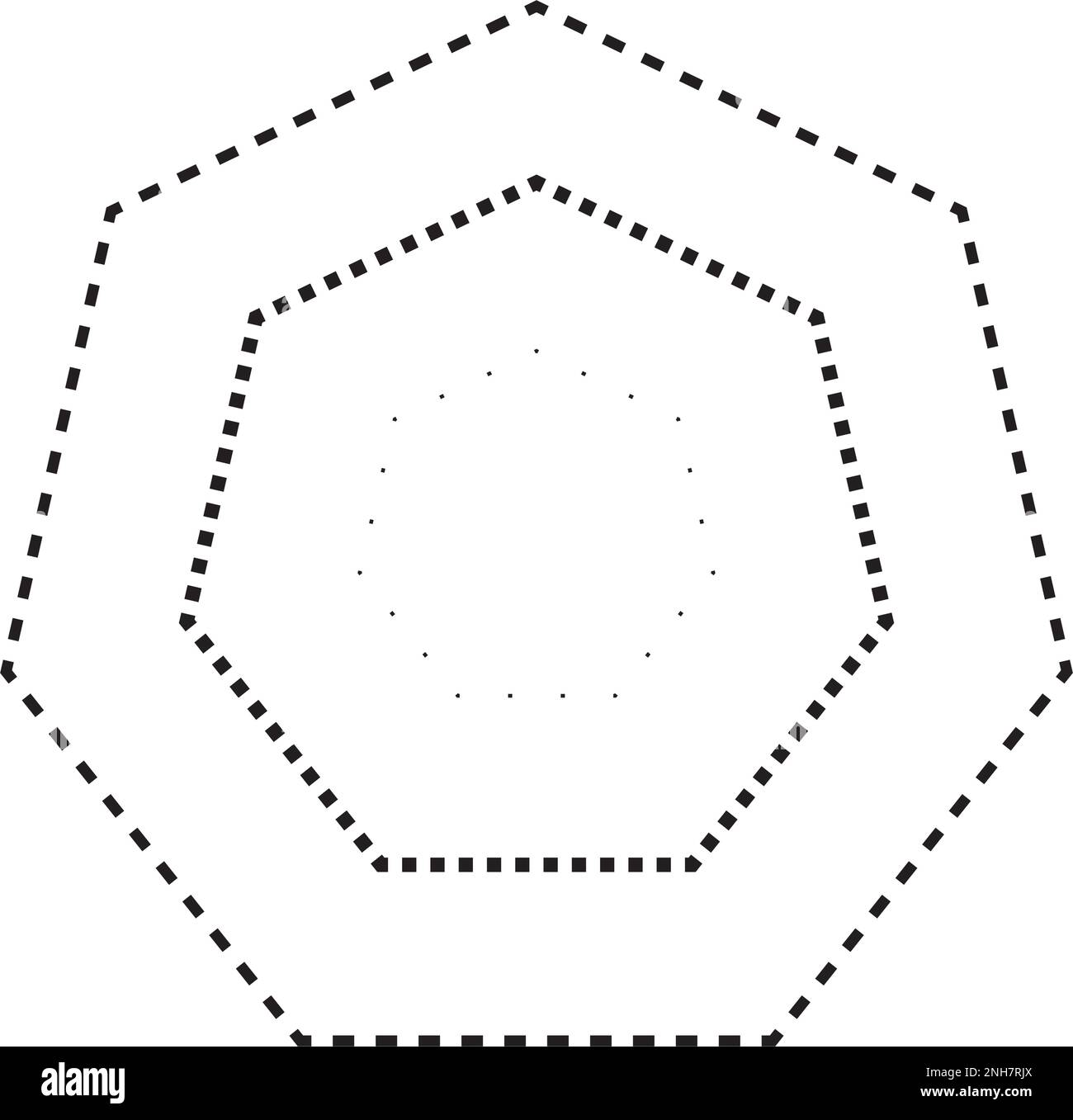 Tracing heptagon shape symbol, dashed and dotted broken line element ...