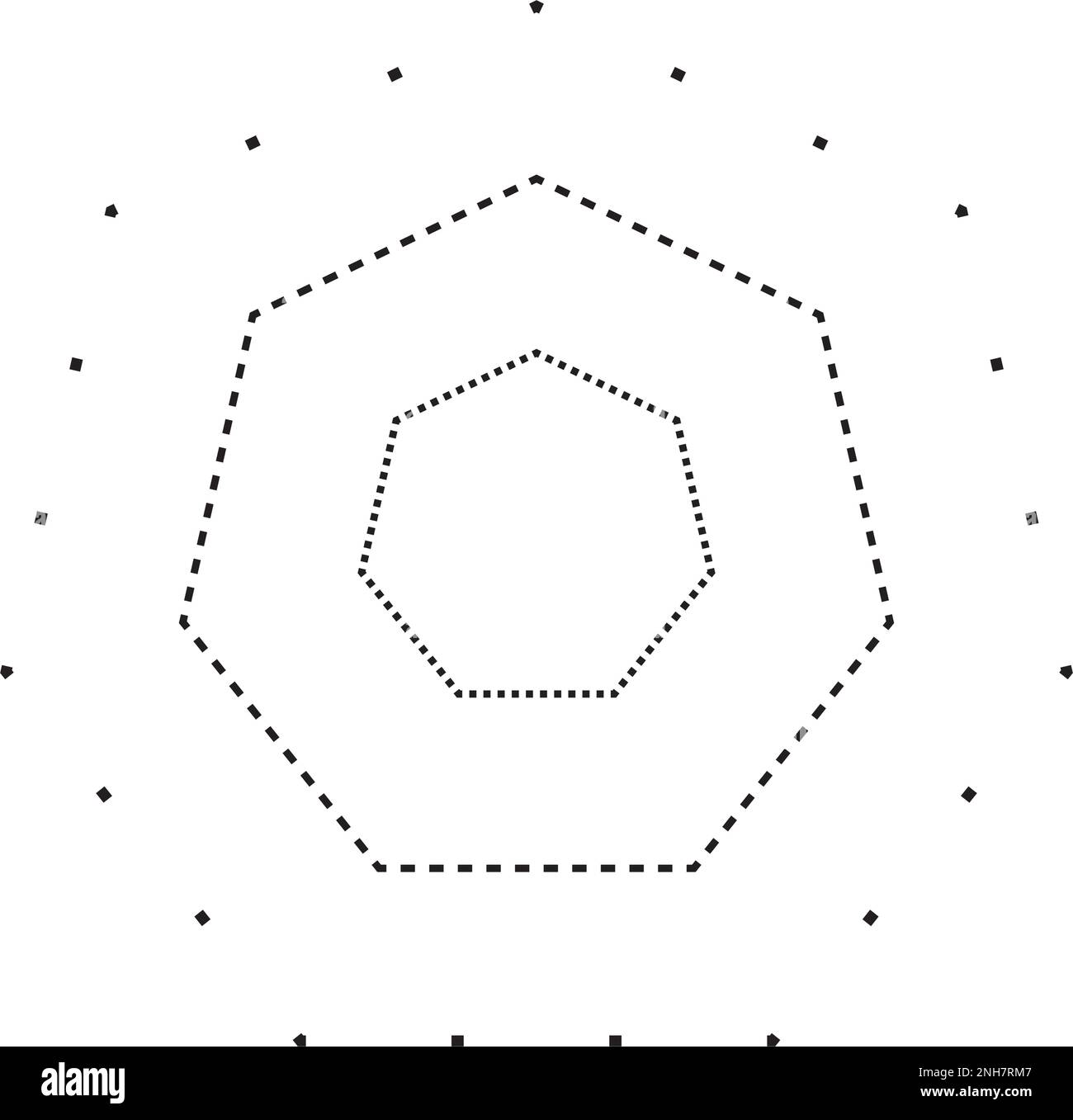 Tracing heptagon shape symbol, dashed and dotted broken line element ...