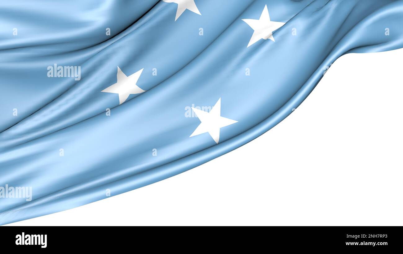 Micronesia Flag Isolated on White Background, 3D Illustration Stock ...