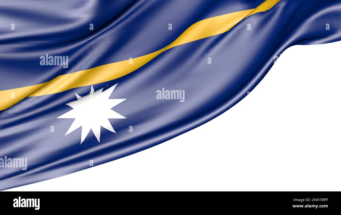 Nauru Flag Isolated on White Background, 3D Illustration Stock Photo ...