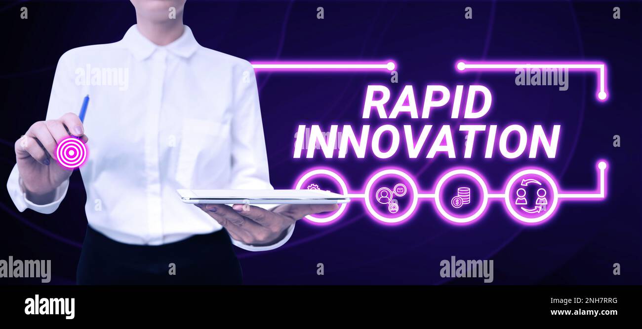 Inspiration showing sign Rapid Innovation. Business approach ...