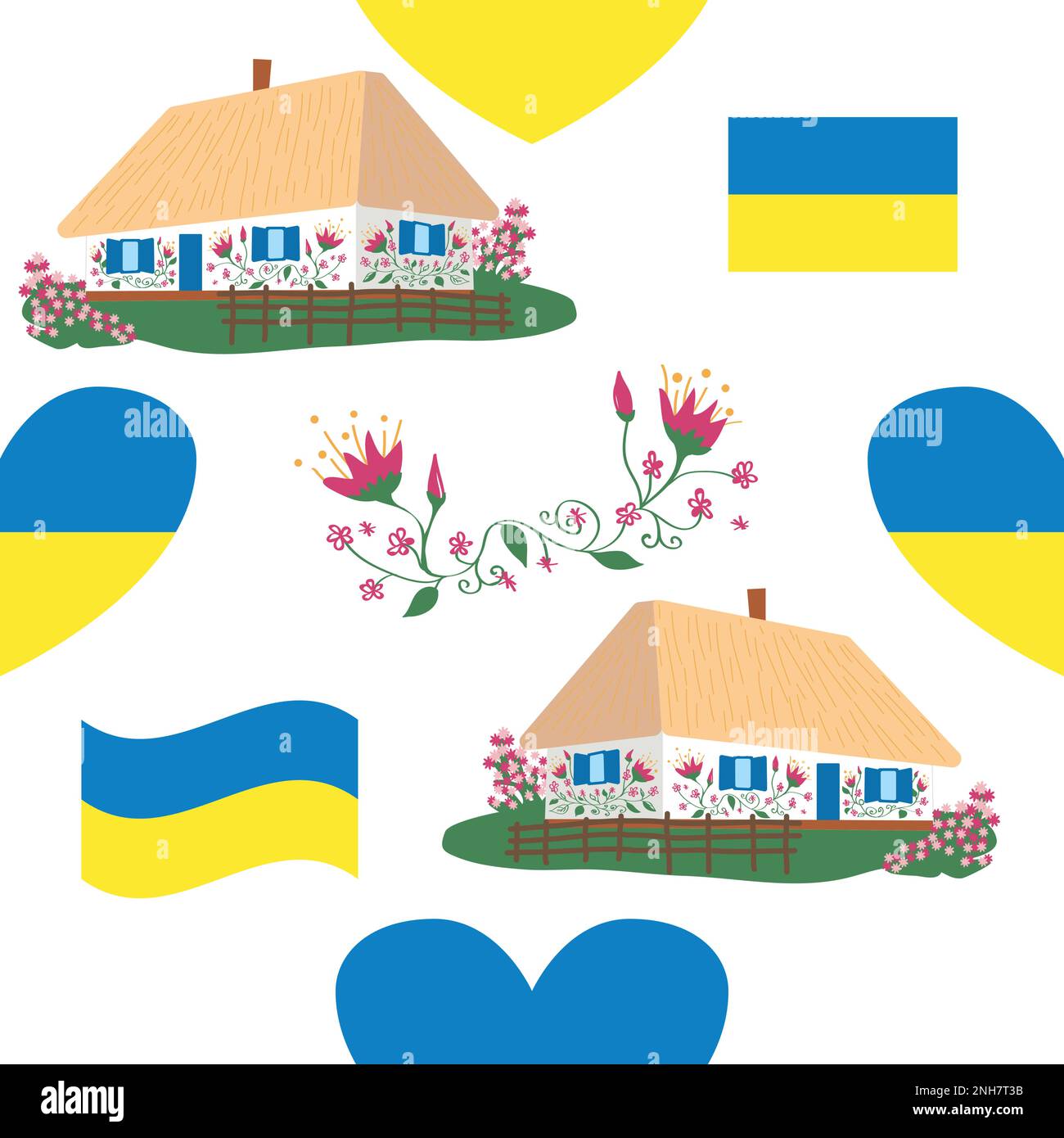 Seamless Pattern Line Ukraine Flag, National Background Stock Vector ...