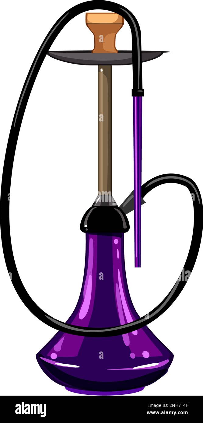 relaxation hookah shisha cartoon vector illustration sign color Stock ...