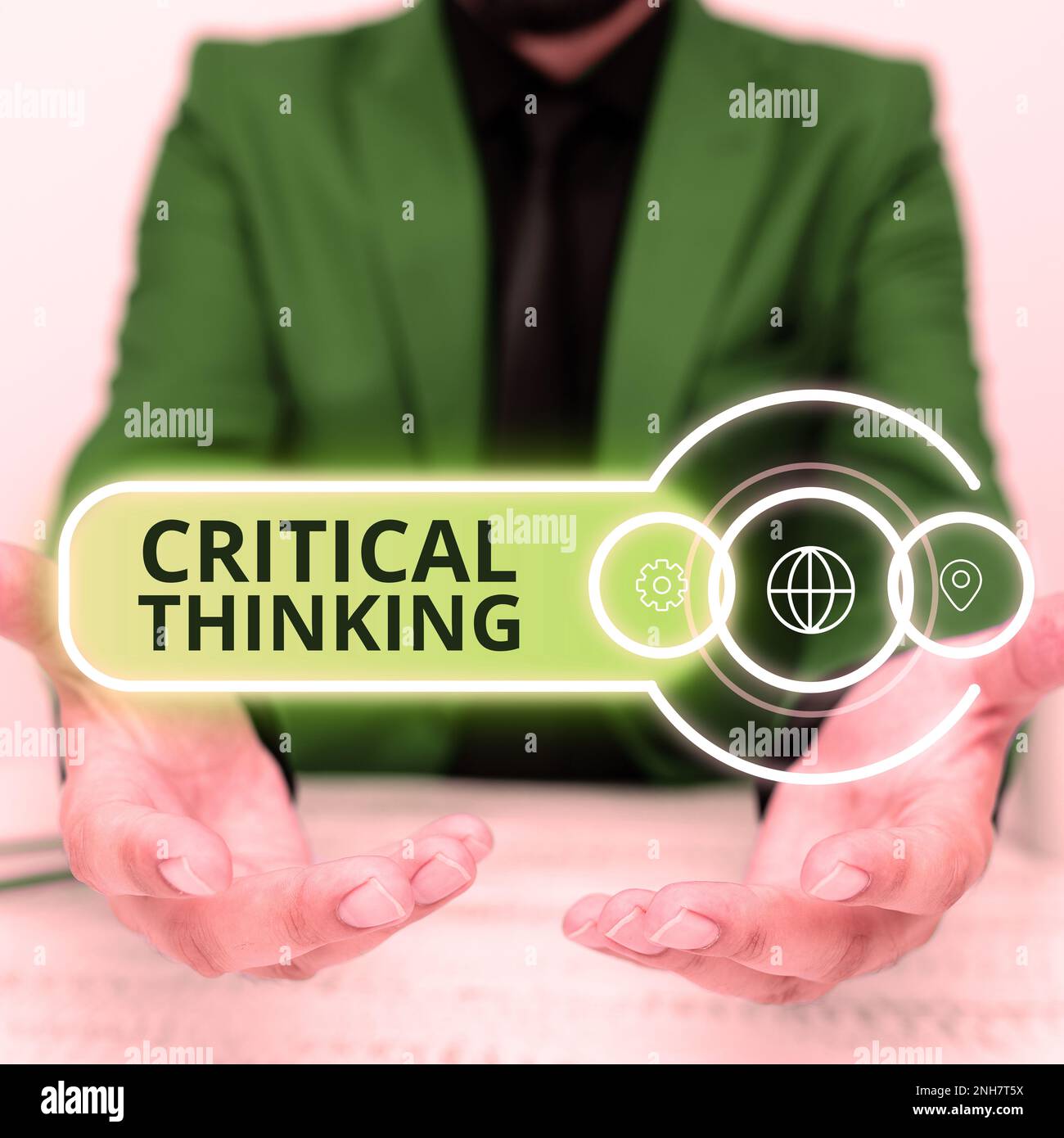 Text caption presenting Critical Thinking. Business concept sequence of ...