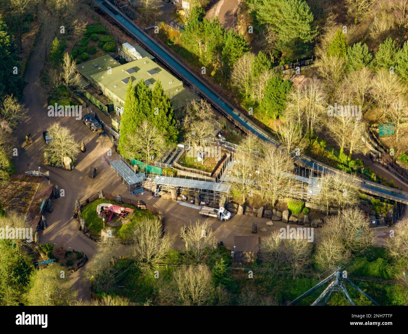 Alton towers drone aerial hi-res stock photography and images - Alamy