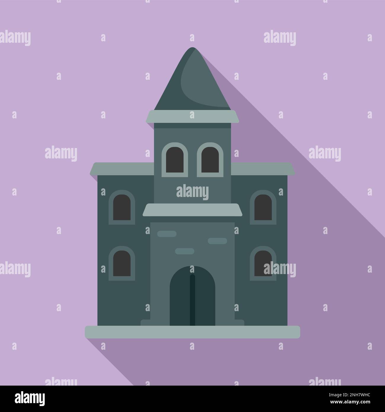 Home creepy icon flat vector. Scary night. House haunted Stock Vector ...