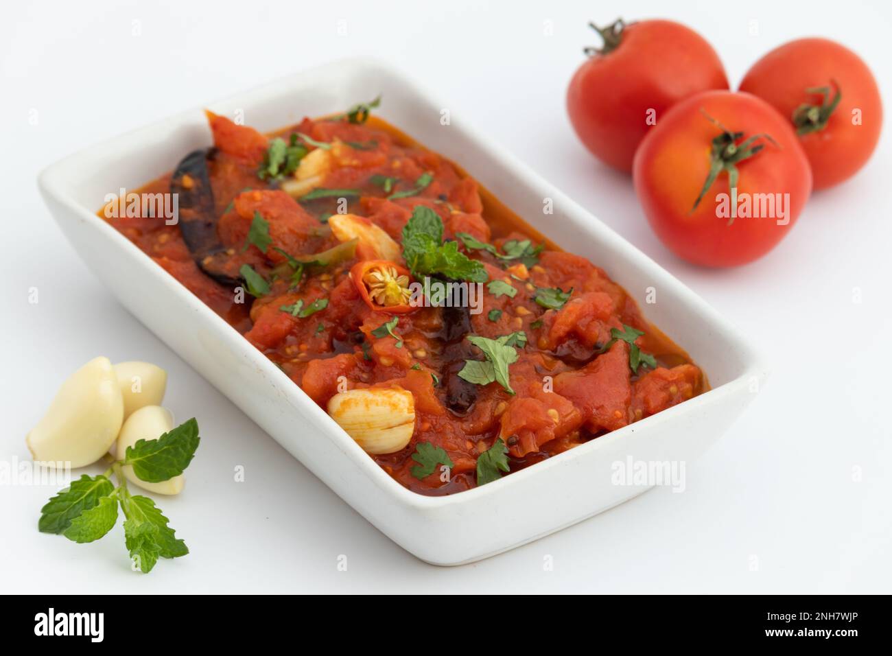 Tangy And Spicy Tomato Chutney Also Called Lehsoon Pyaaj Tamatar Ki ...
