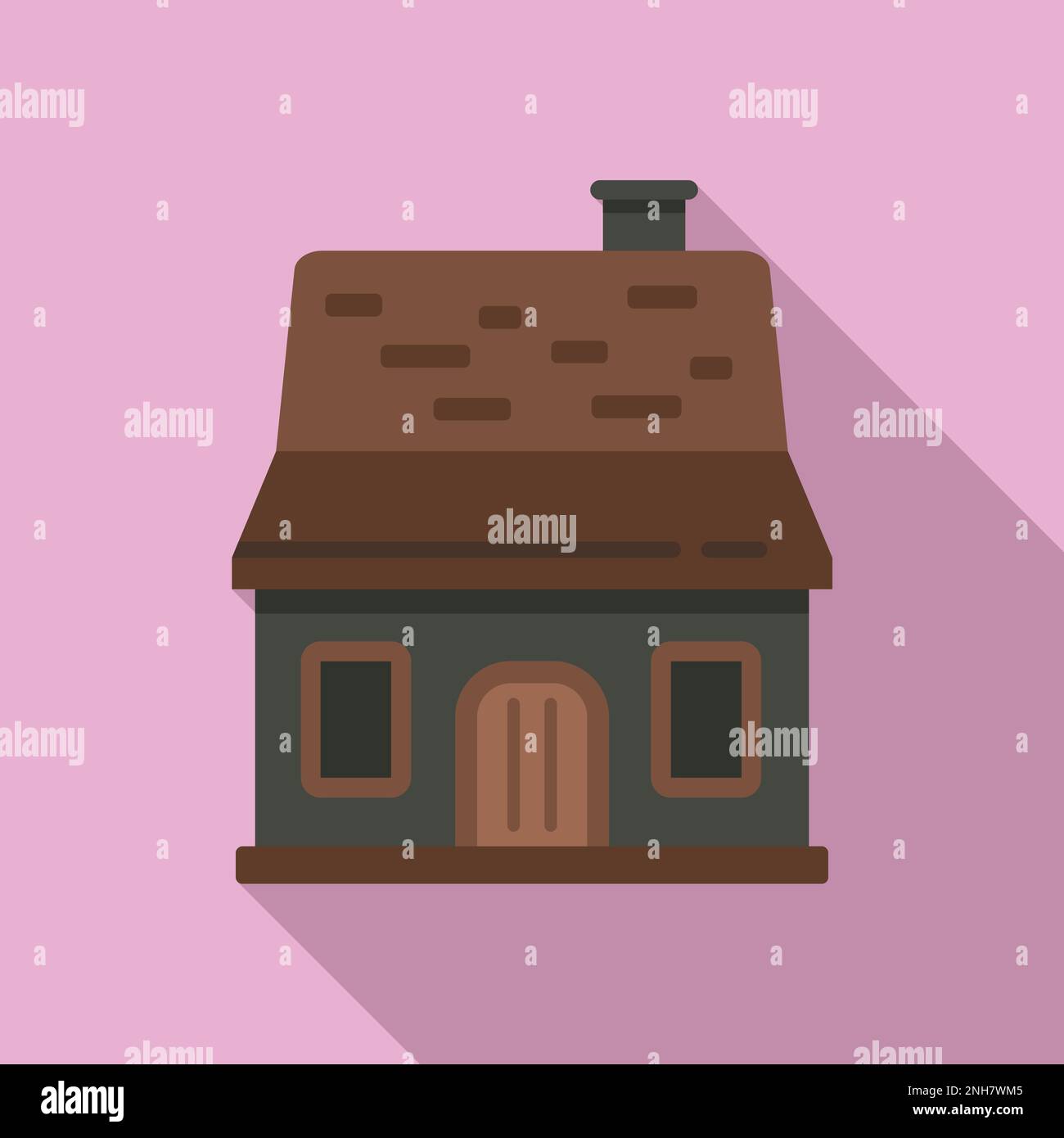 Autumn creepy house icon flat vector. Scary night. Fear mansion Stock ...