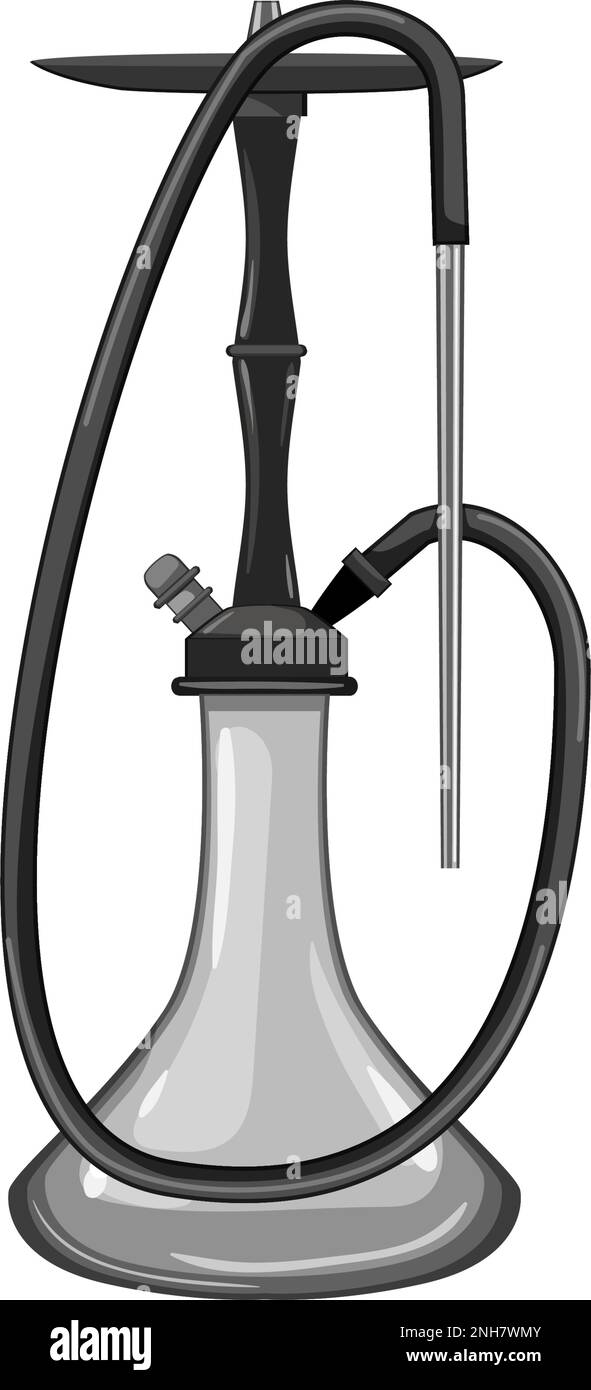tobacco hookah shisha cartoon vector illustration sign color Stock ...