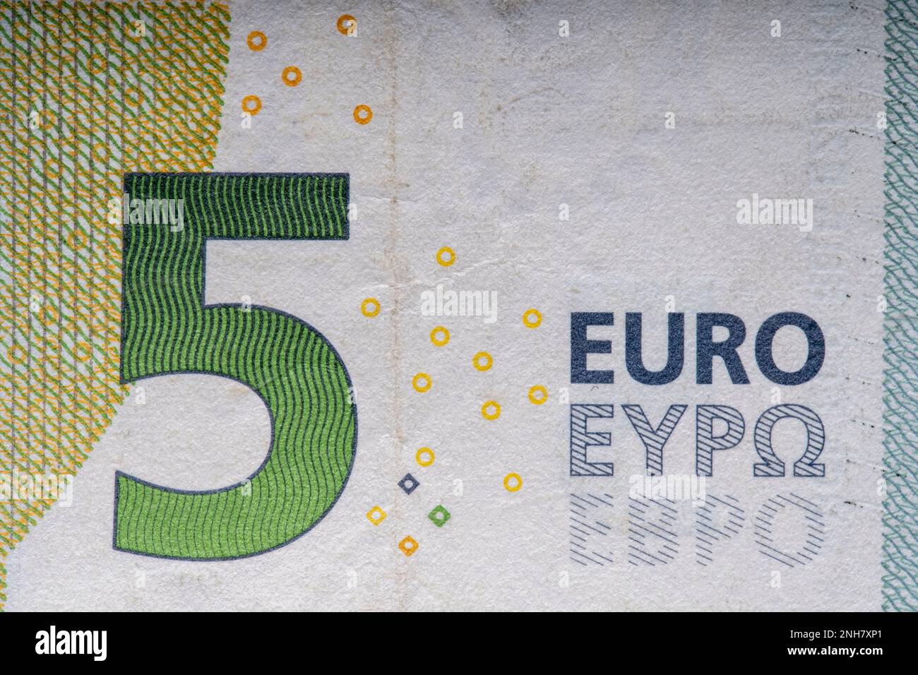 5 euro banknote close up, for business finance topics. World money ...