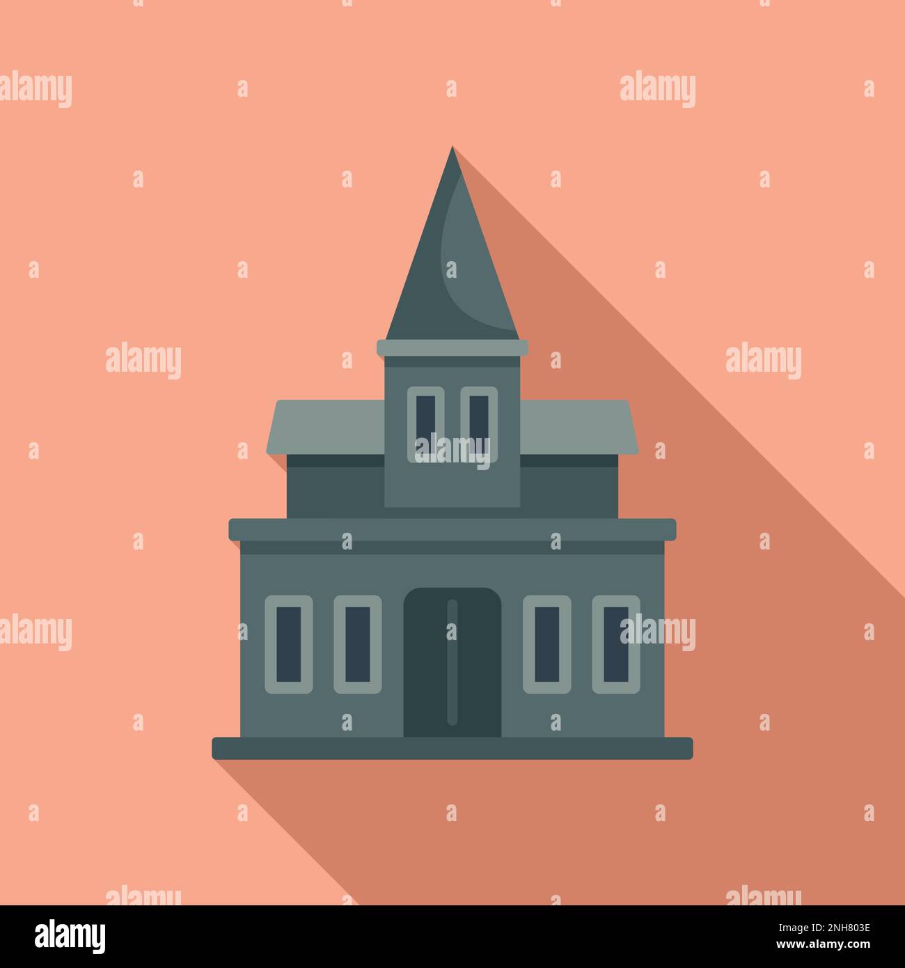 Old creepy house icon flat vector. Horror night. Scary fear Stock ...