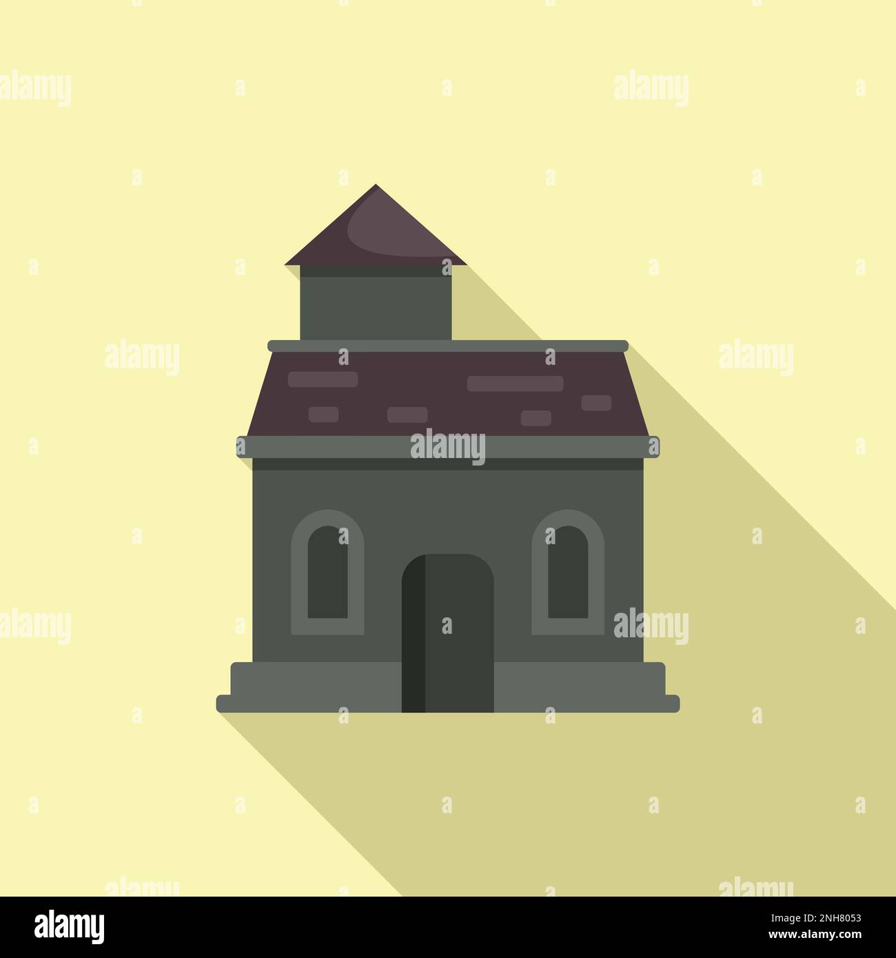 Moon creepy house icon flat vector. Spooky horror. Ghost night Stock ...