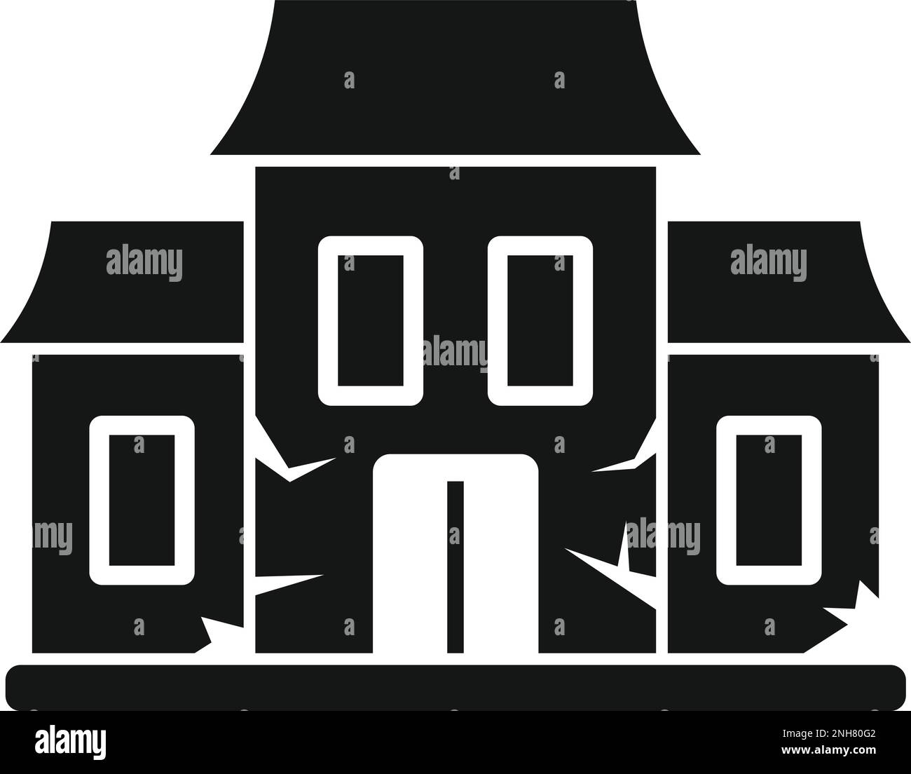 Haunted house icon simple vector. Scary night. Castle party Stock ...