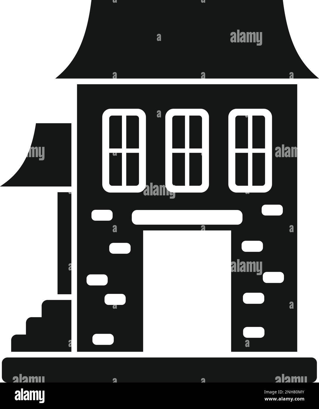 Scary house icon simple vector. Horror night. Castle fear Stock Vector ...