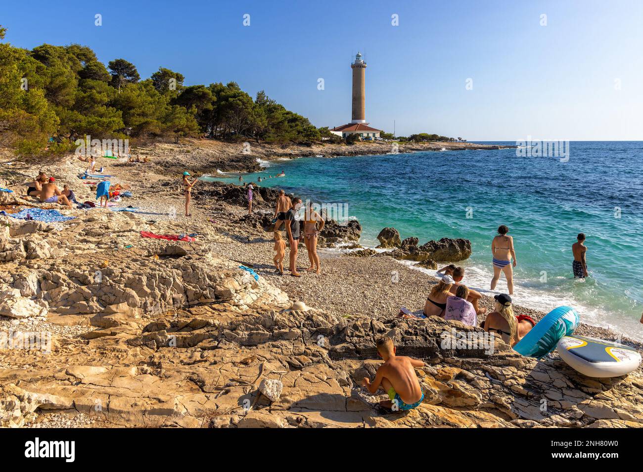 The beach near the lighthouse Veli Rat on Dugi Otok island, the ...