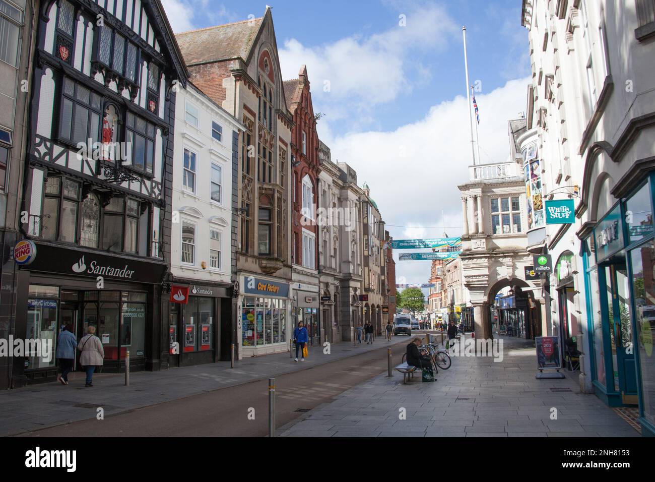 People on the High Street in Exeter, Devon in the UK Stock Photo - Alamy