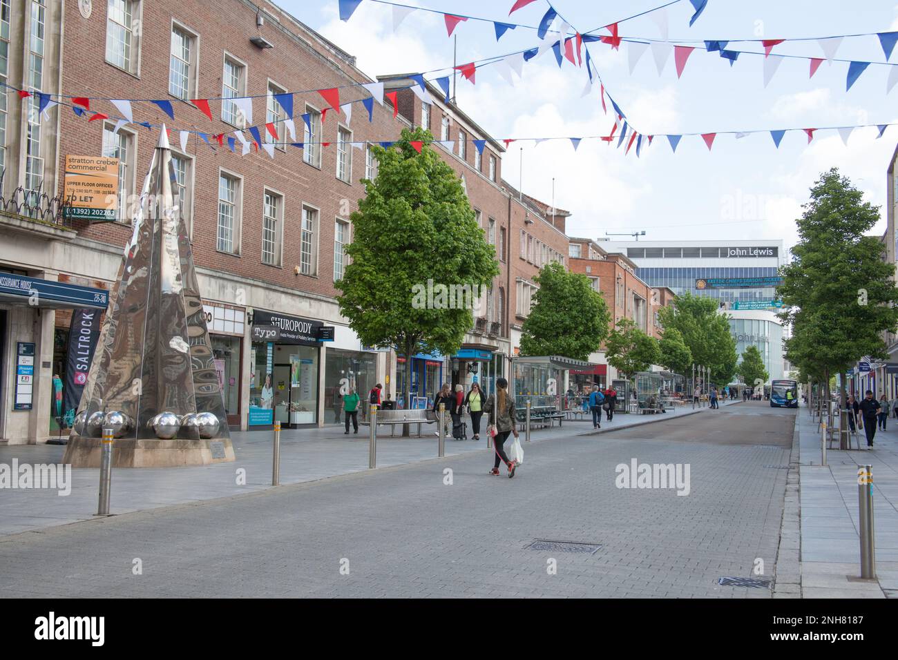 People on the High Street in Exeter, Devon in the UK Stock Photo - Alamy